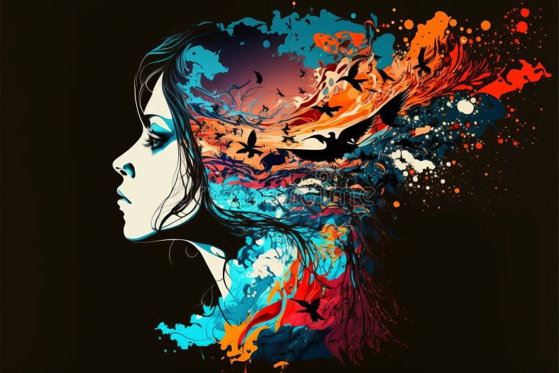 Imagination Abstract Art (generative AI) Stock Illustration ...