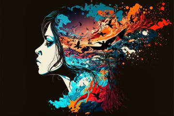 Imagination Abstract Art (generative AI) Stock Illustration ...