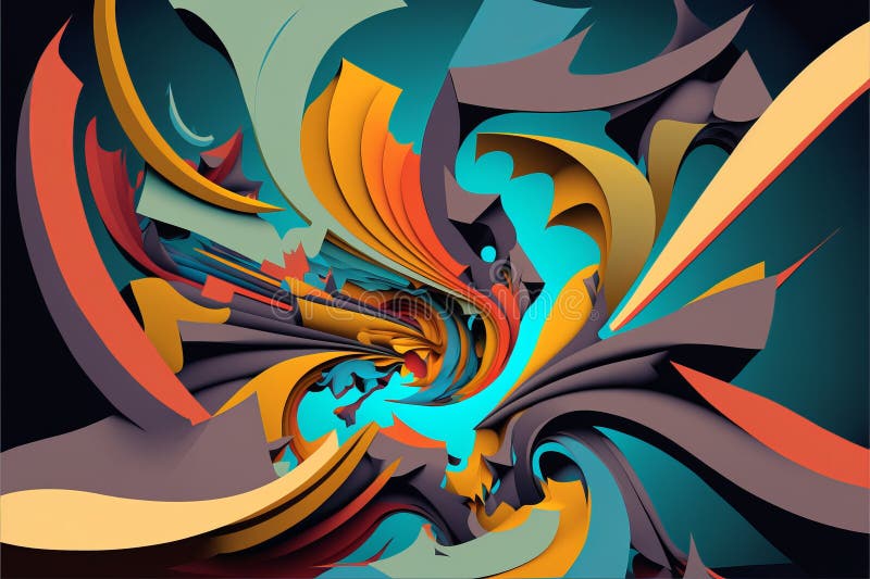 Initiative Abstract Art (generative AI) Stock Illustration ...