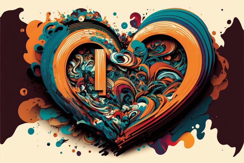 Love Abstract Art (generative AI) Stock Illustration - Illustration of ...