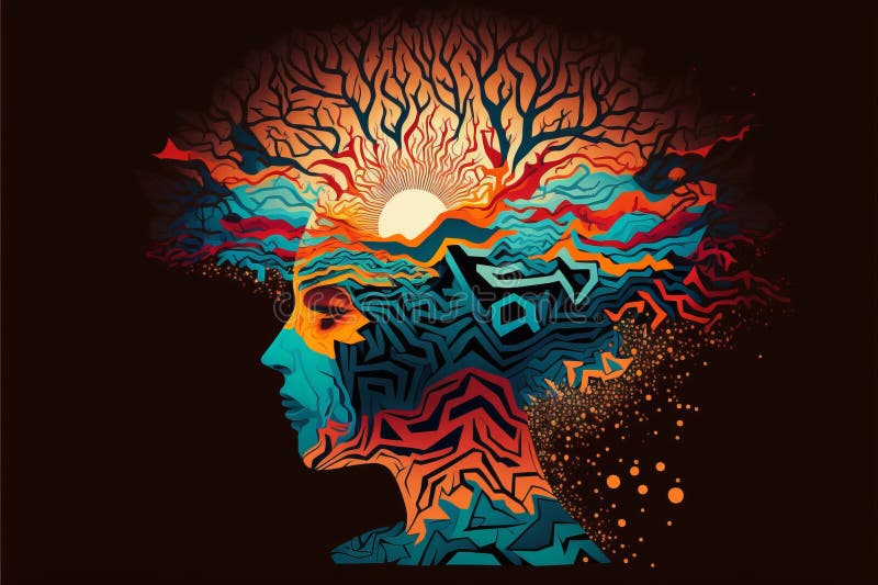 Mindfulness Abstract Art (generative AI) Stock Illustration ...