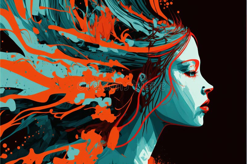 Open-mindedness Abstract Art (generative AI) Stock Illustration ...