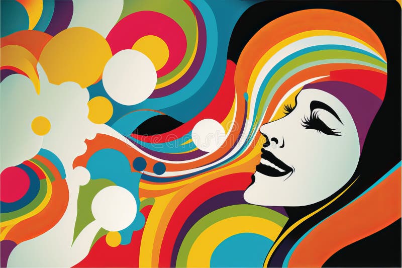 Positivity Abstract Art (generative AI) Stock Illustration ...