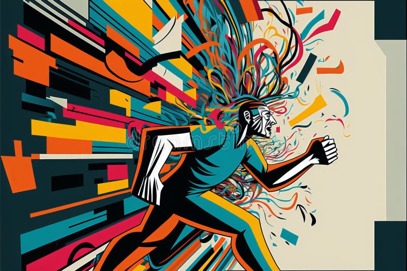 Productivity Abstract Art (generative AI) Stock Illustration ...