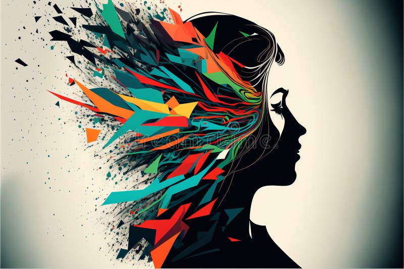 Self-awareness Abstract Art (generative AI) Stock Illustration ...