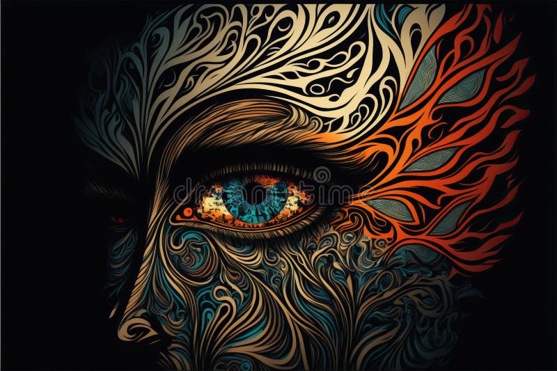 Wisdom Abstract Art (generative AI) Stock Illustration - Illustration ...
