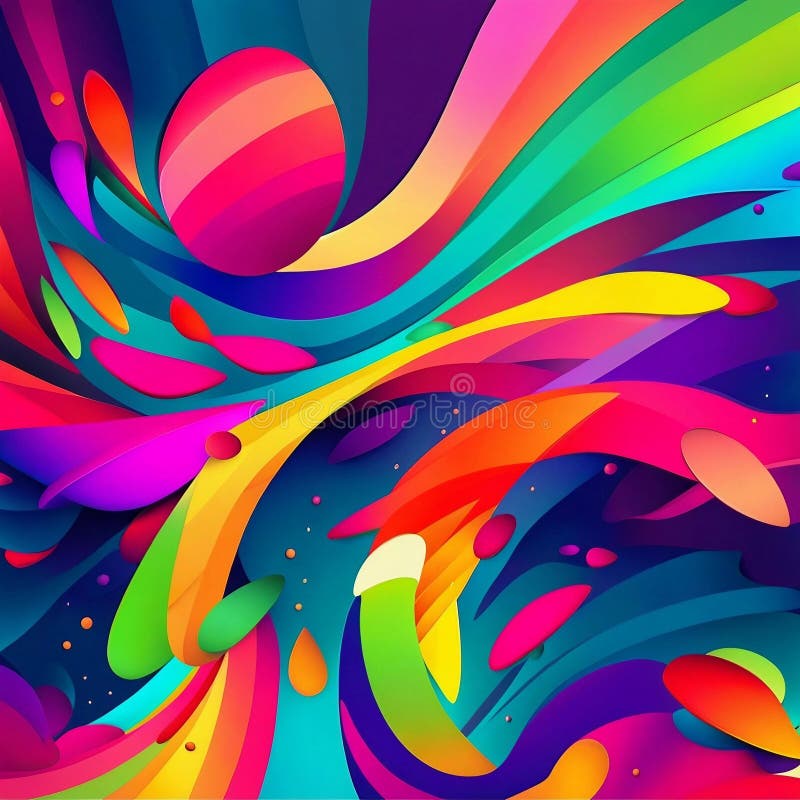 Colorful Wave Shape Abstract Art Background Stock Illustration ...
