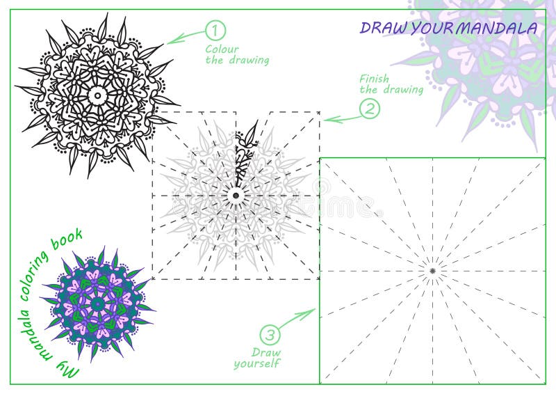 Unique Coloring Book, Rectangular A4 Page. Hand Drawing Zentangle Color ...