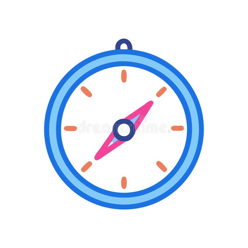 Unique Compass Clock Icon for Adventures Stock Illustration ...