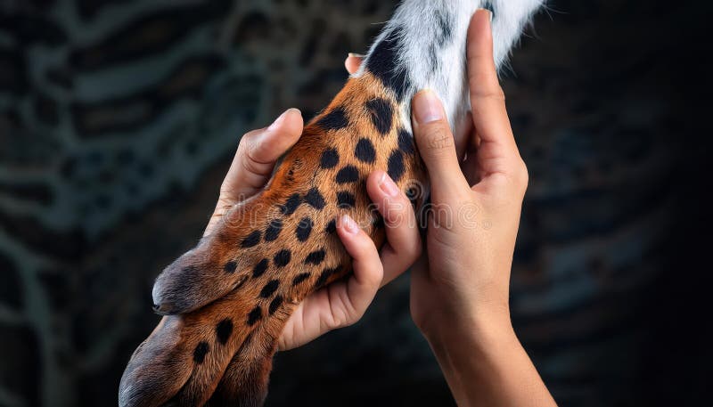 Primitive Bond Exotic Wildlife Skins Adorn Human Hands, Showcasing the ...