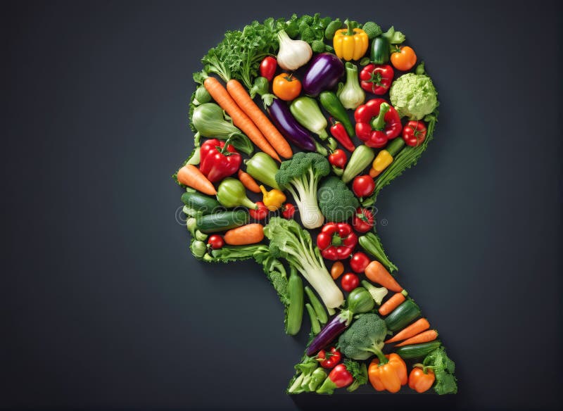 Creative Vegetable Art Depicting Human Profile Made from Fresh Produce ...