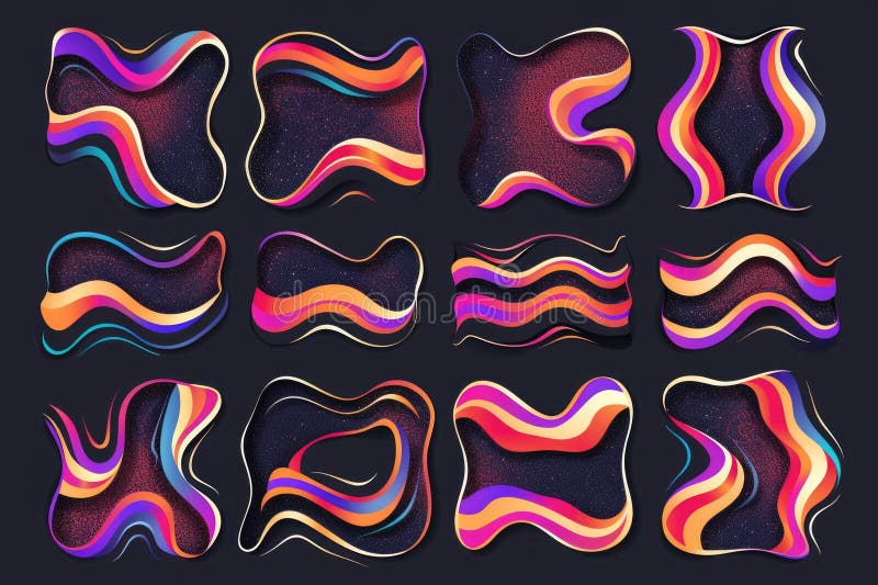 A Unique Composition of Wavy Shapes, Great for Backgrounds and Creative ...