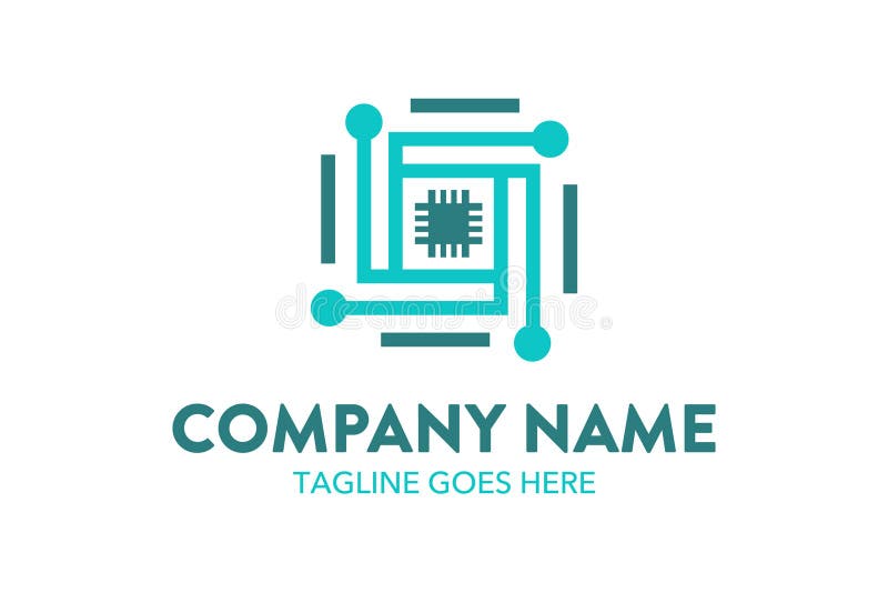 Unique Computer and Networking Logo Template Stock Vector ...