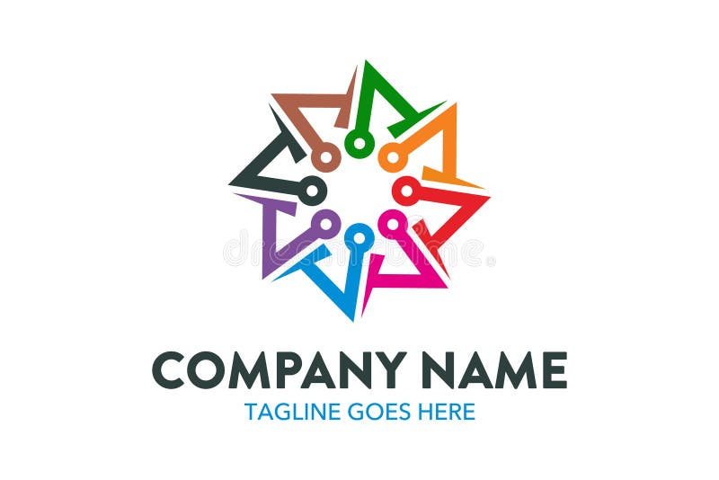 Unique Computer and Networking Logo Template Stock Vector ...