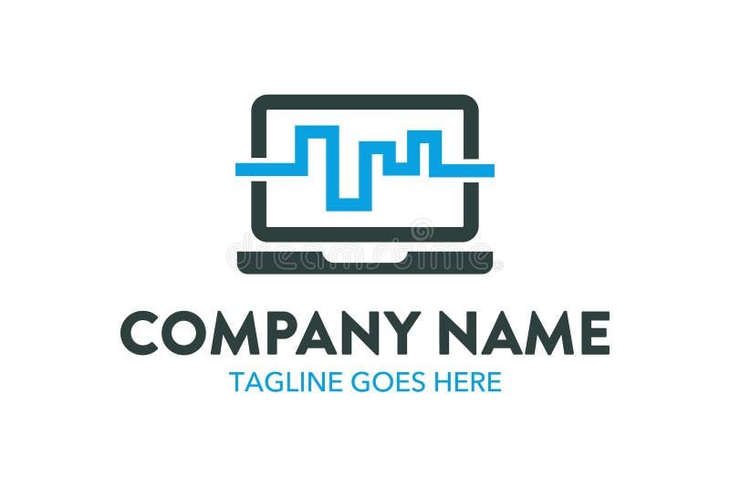 Unique Computer and Networking Logo Template Stock Vector ...