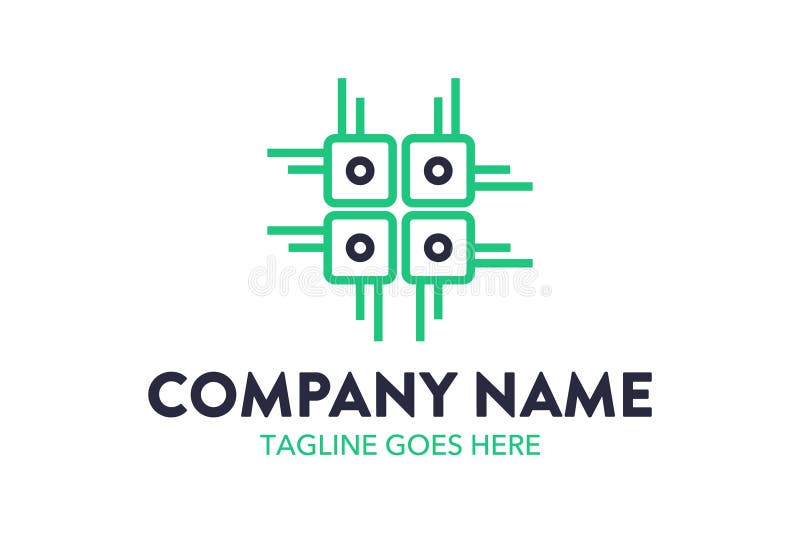 Unique Computer and Networking Logo Template Stock Vector ...