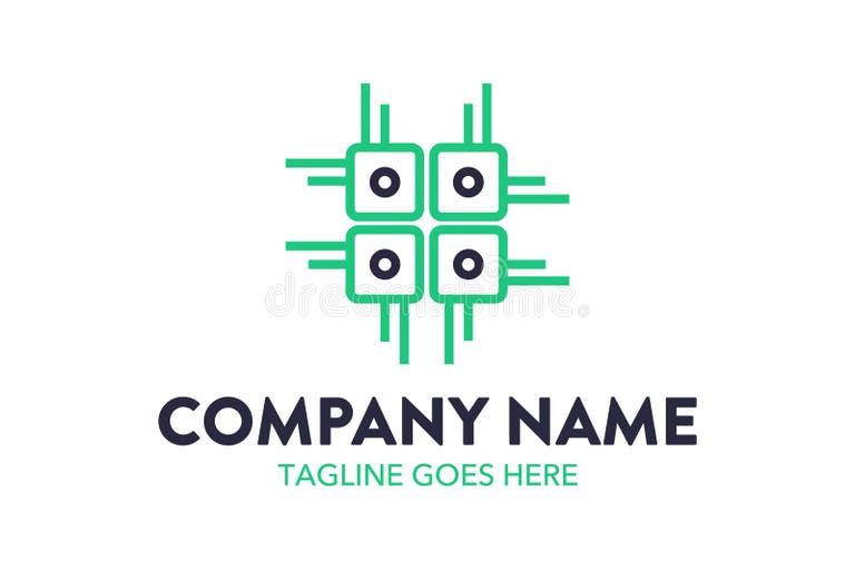 Unique Computer and Networking Logo Template Stock Vector ...