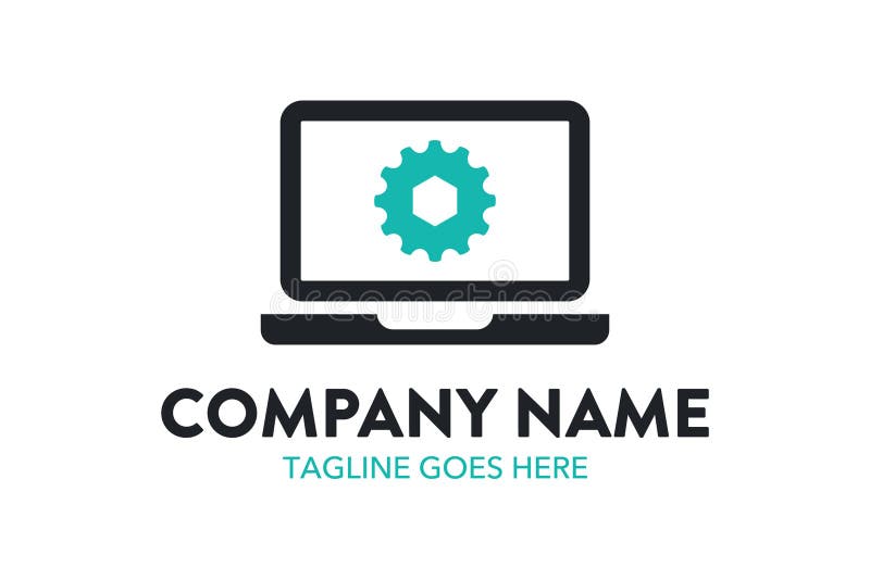 Unique Computer and Networking Logo Template Stock Vector ...