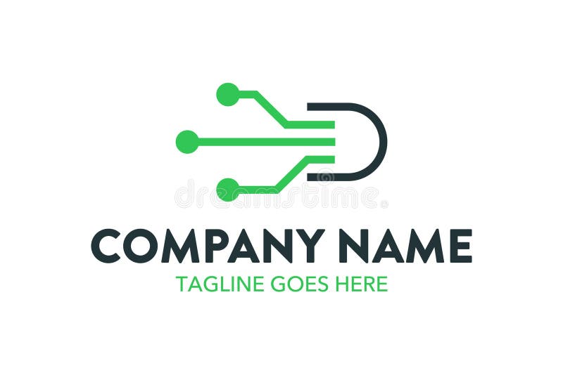 Unique Computer and Networking Logo Template Stock Vector ...