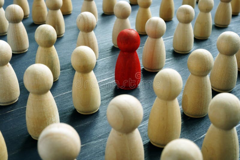 Unique, Individual And Think Differently. Crowd Of Wooden Figures Stock ...