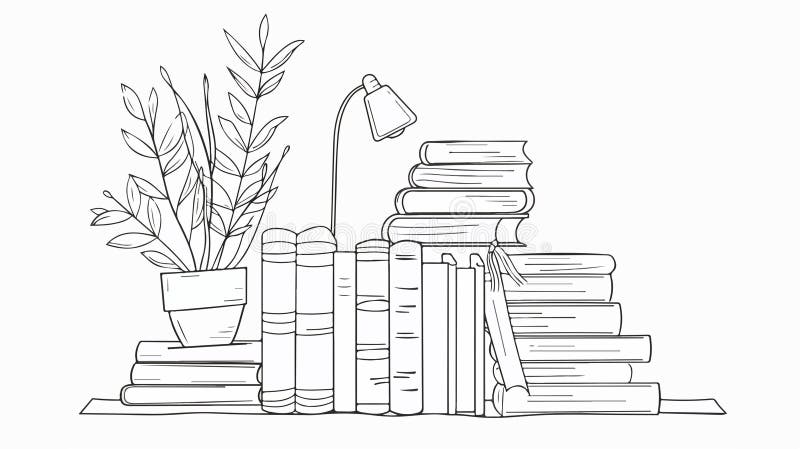 Unique Continuous Line Art Drawing of Stack in Abstract Style Stock ...