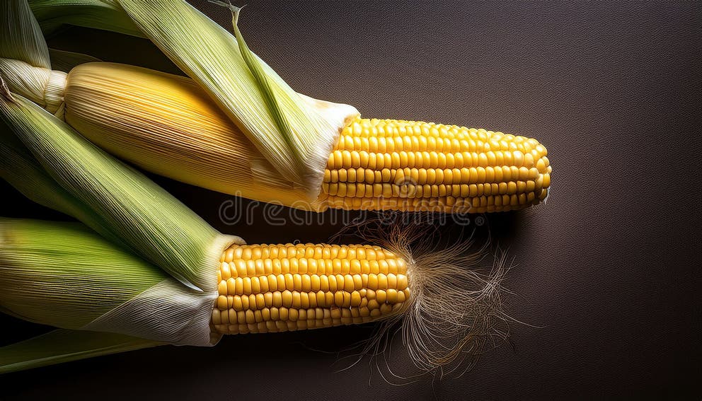 Unique Corn Cob Features One Missing Kernel among Vibrant Yellow ...