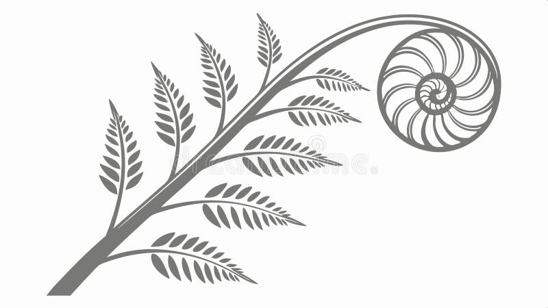 Fern Spiral Corner Design, Nature Frame, Botanical Border, Plant ...