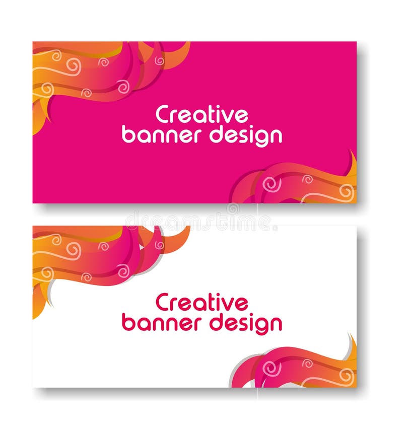 Unique Creative Abstract Banner Design Fire Color Combination and Pink ...