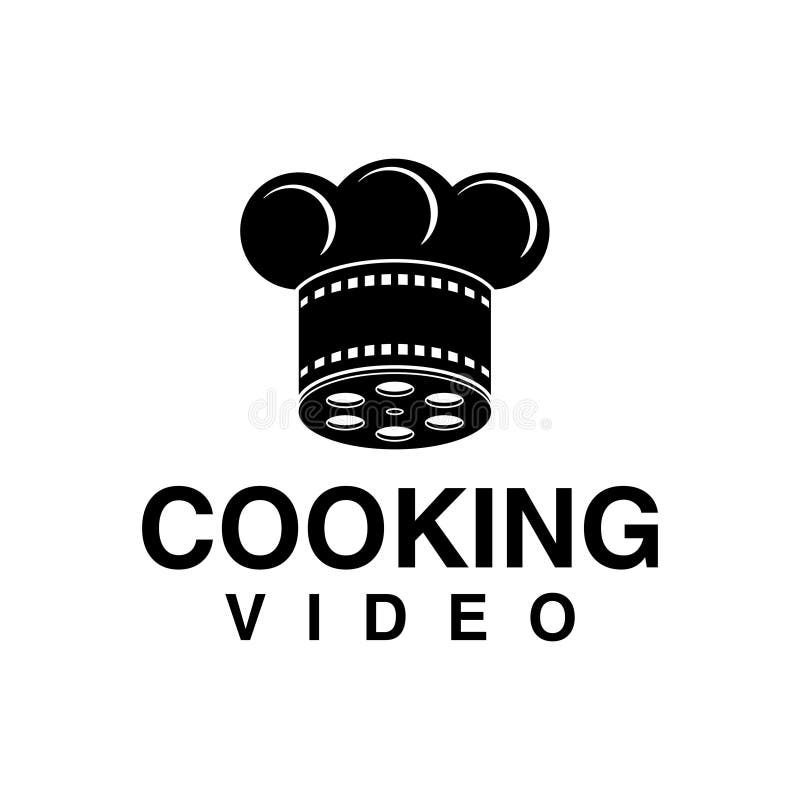 Unique and Creative Cooking Video Logo with Film Strip and Chef Hat ...