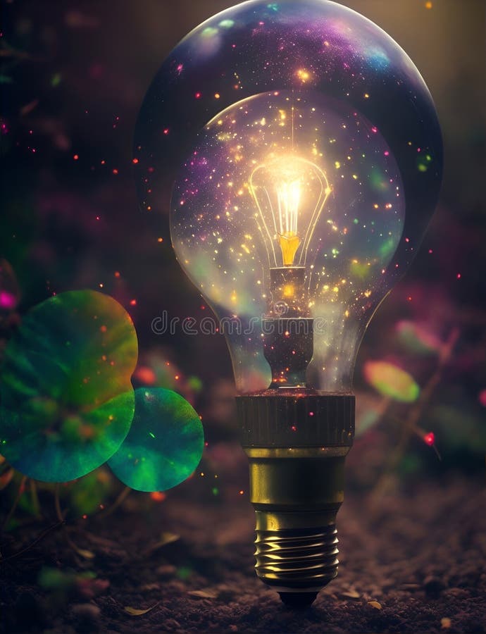 Unique Creative Idea Concept with a Light Bulb.natural Background. Idea ...