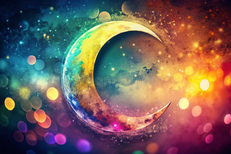 Unique Crescent Moon Design with Textured C and Brush Stroke Border a ...