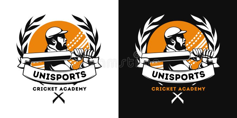 Unique Cricket Academy Logo Design Illustration Stock Illustration ...