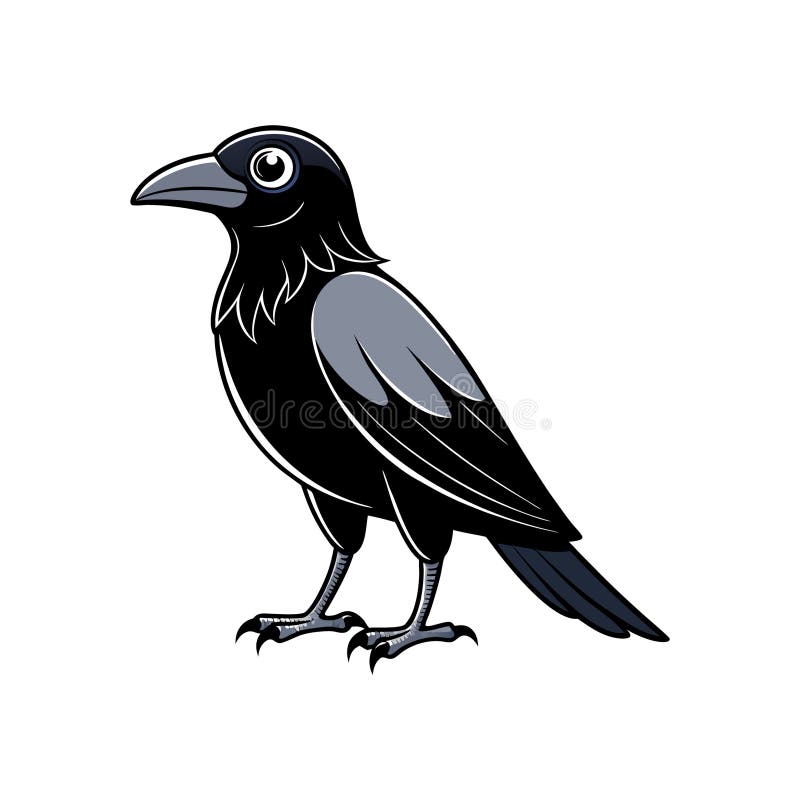 Unique Crow Illustration for Coloring Fun Stock Illustration ...