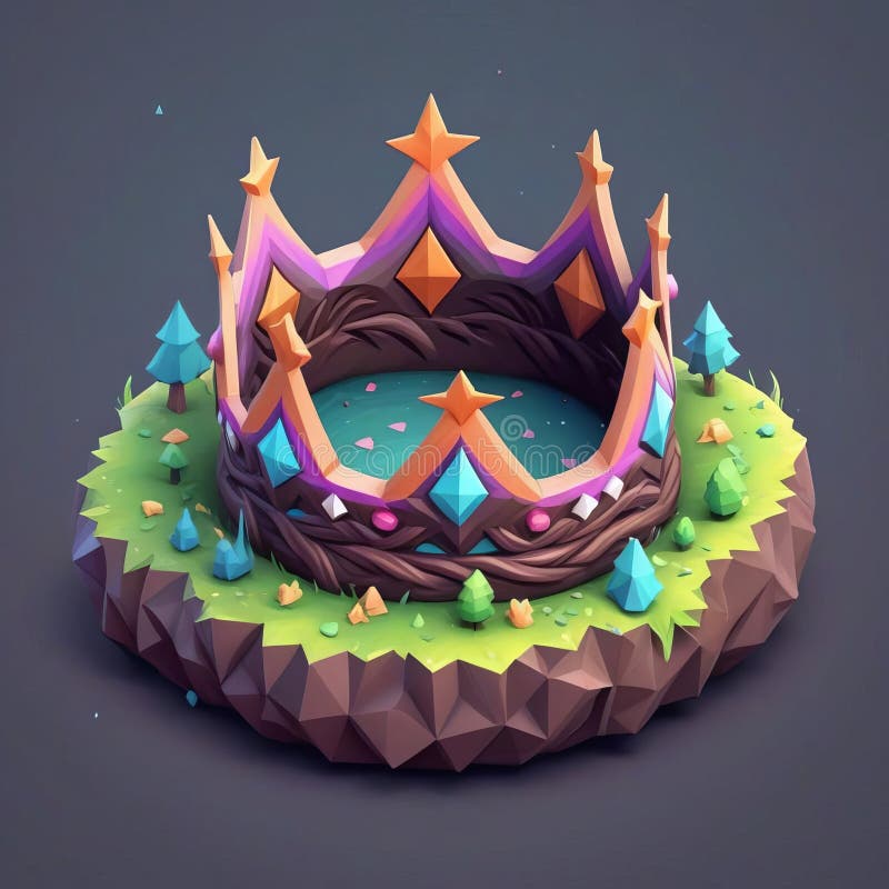 A Unique Crown in Soft Matte Clay Stock Illustration - Illustration of ...