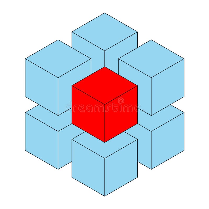 Unique cube stock vector. Illustration of puzzle, element - 12420162