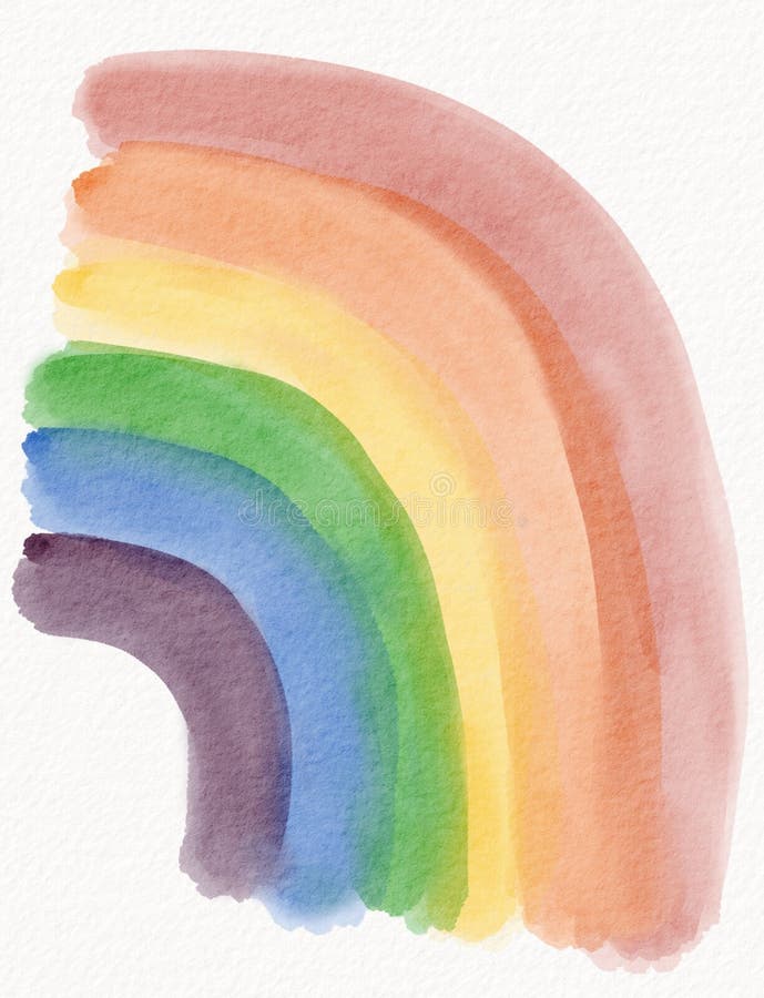 Unique and Curved Watercolor Rainbow with a Bold Artistic Touch ...