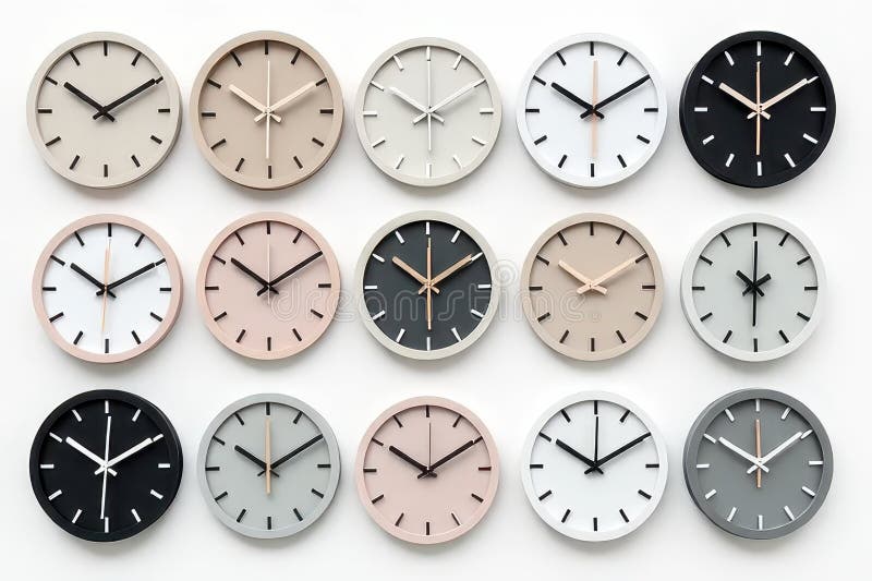 Unique Custom Wall Clocks stock illustration. Illustration of modern ...