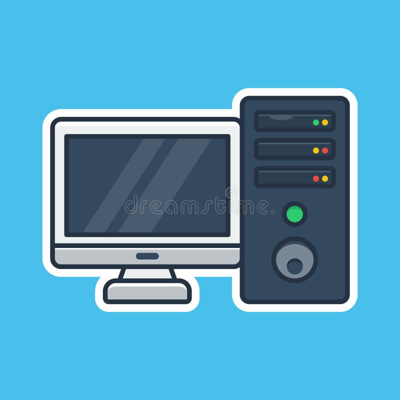 Unique Cute Computer and PC CPU Tower Stock Vector - Illustration of ...