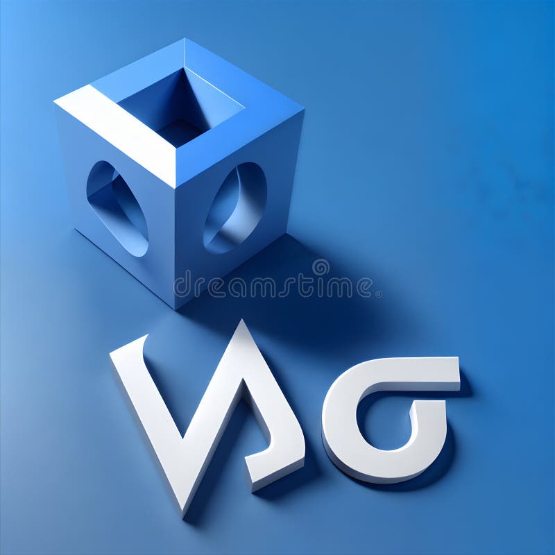 Unique 3D Blue White Shape for Logo Stock Illustration - Illustration ...