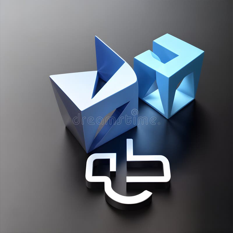 Unique 3D Blue White Shape for Logo Stock Illustration - Illustration ...