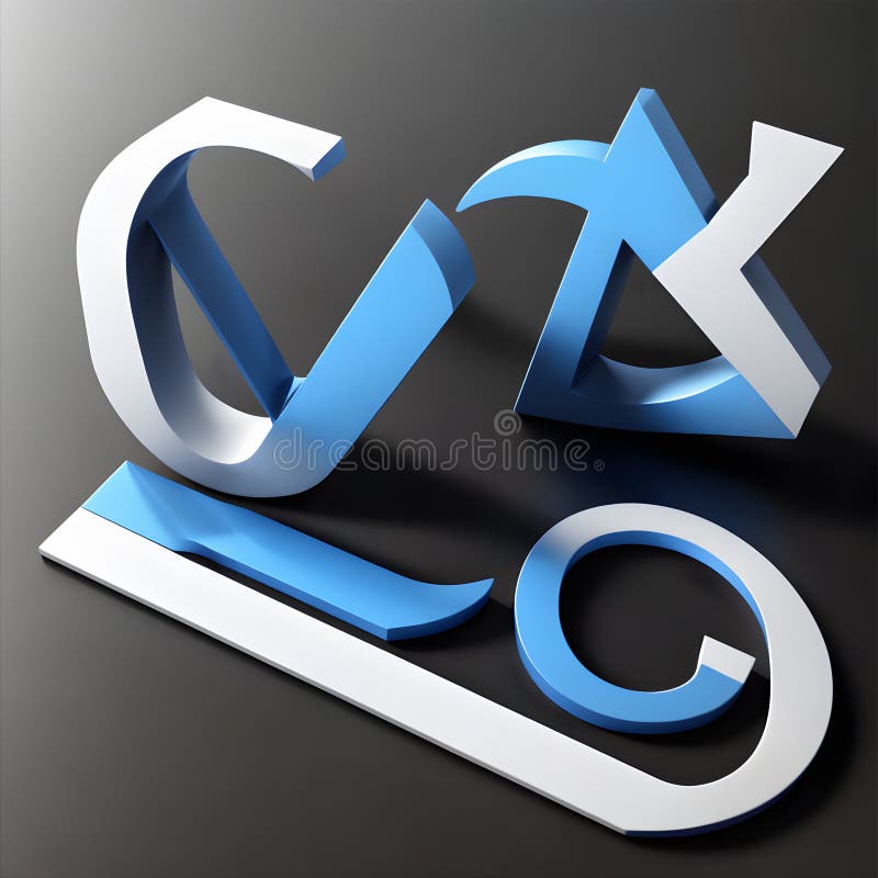 Unique 3D Blue White Shape for Logo Stock Illustration - Illustration ...