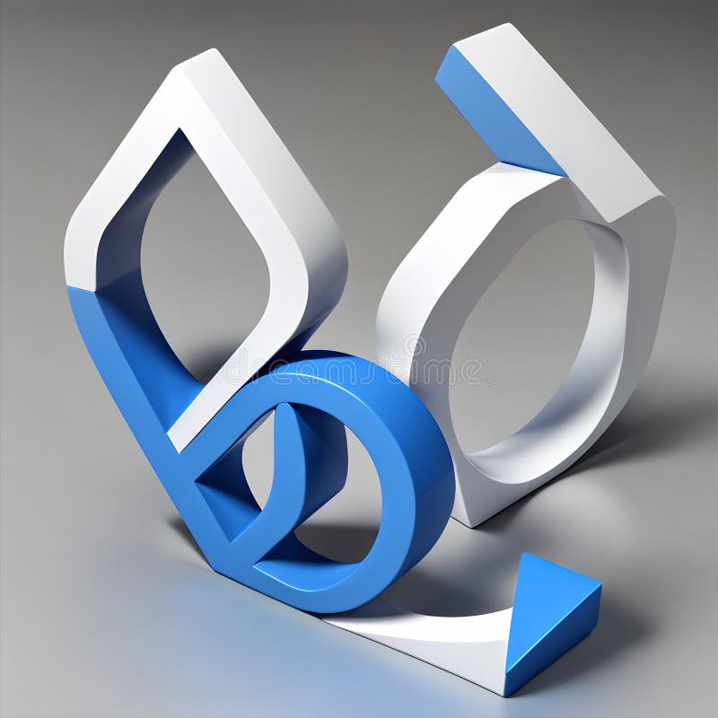 Unique 3D Blue White Shape for Logo Stock Illustration - Illustration ...