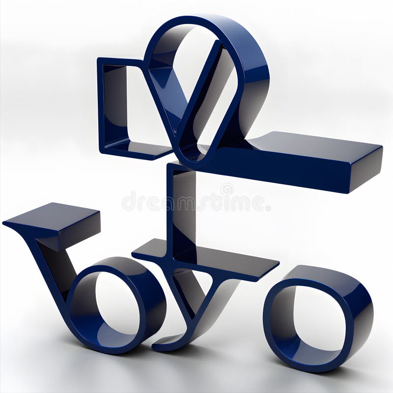 Unique 3D Shape Symbol Silver Metal on Dark Grey Background for Logo ...