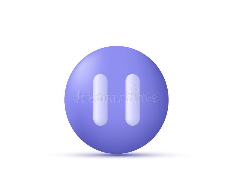 Unique 3d Design Icon Pause Button on Isolated on Vector Stock Vector ...