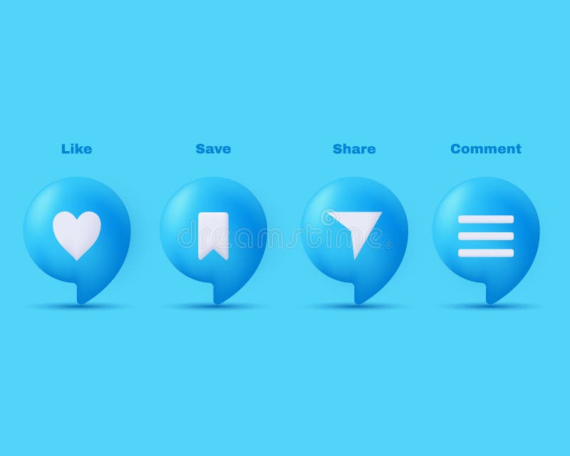 Like Comment Share Save Stock Illustrations – 447 Like Comment Share ...