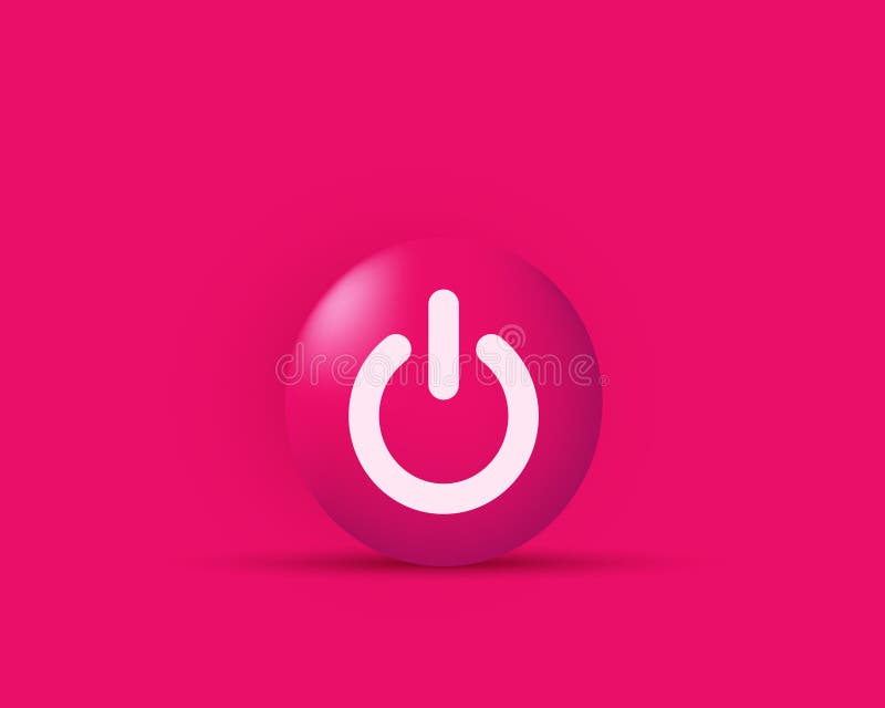 Unique 3d Icon Red Power Button on Isolated on Vector Stock ...
