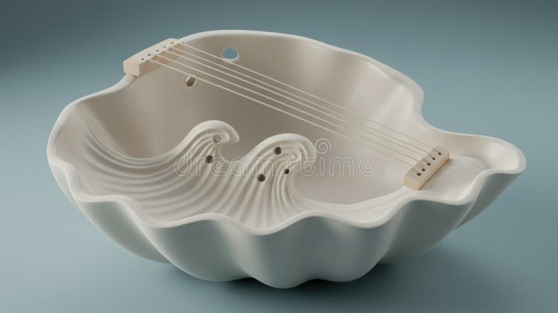 AI-Generated Seashell Guitar Stock Illustration - Illustration of ...