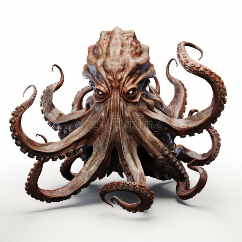 Unique 3d Octopus Render in Primitivist Realism Style Stock ...