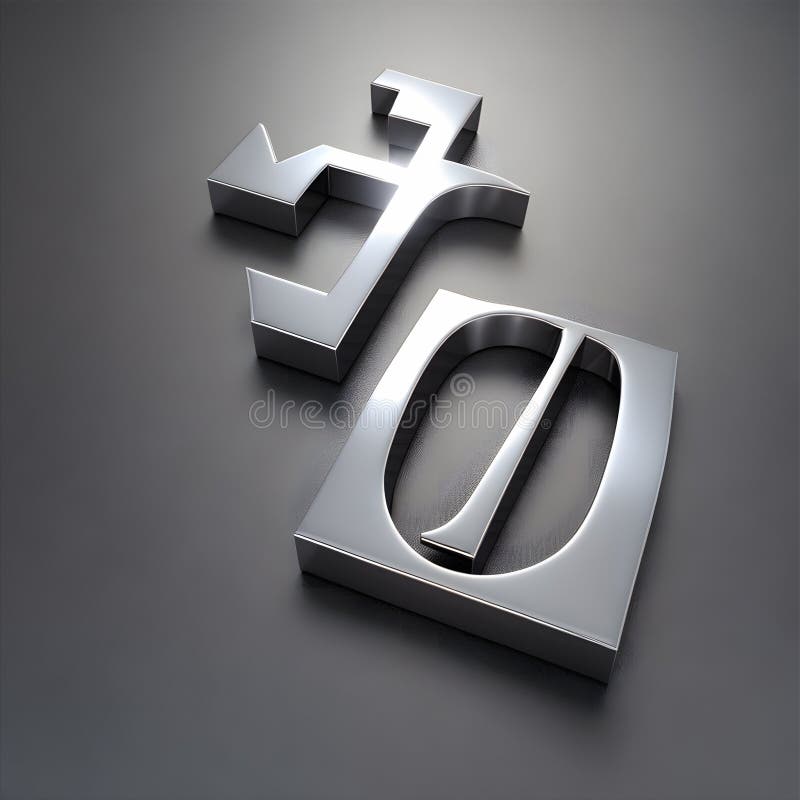 Unique 3D Shape Symbol Silver Metal on Dark Background for Logo Stock ...