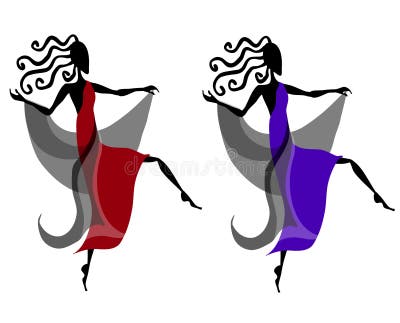 Unique Dancing Female Figures Stock Illustration - Illustration of ...